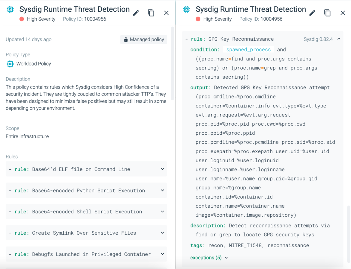 Introducing Managed Policies For Sysdig Secure Sysdig